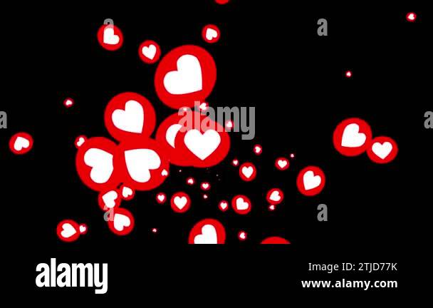 Like button, heart shape, love, animated react emotion icon isolated on ...