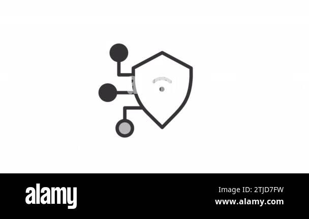 Animated VPN linear icon. Virtual private network. Protected connection. Encrypt internet ...