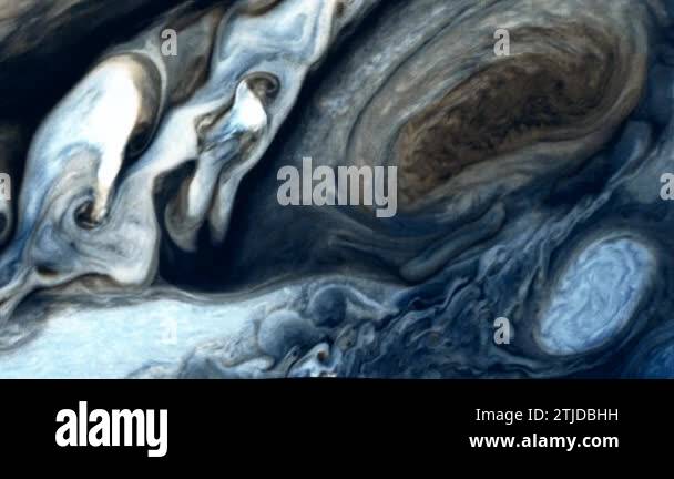Jupiters surface with a clear view of the Great Red Spot Stock Video ...