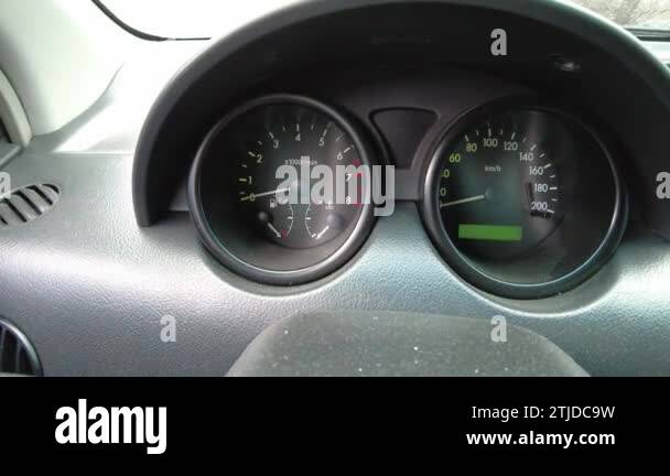 car dashboard. analog devices in the car. speedometer and tachometer ...