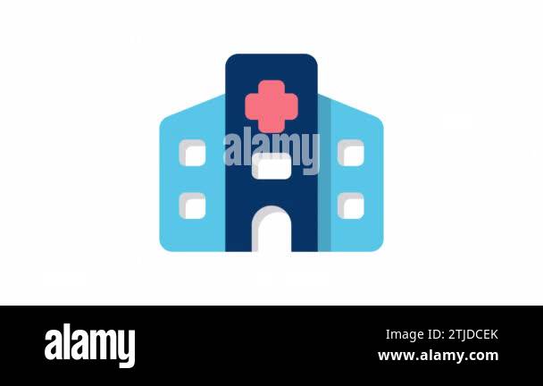 Hospital Building, Hospital animated icon on transparent background ...