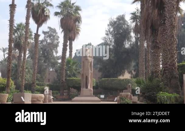 Statue of Ramesses II at the open-air museum of Memphis in Egypt. The ...