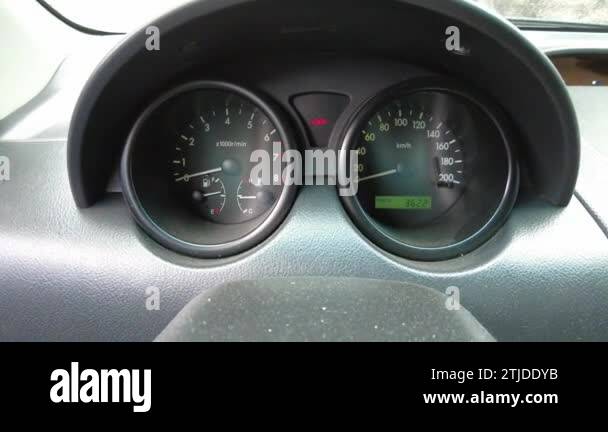 car dashboard. analog devices in the car. speedometer and tachometer ...