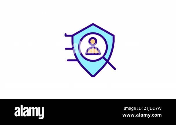 Animated access control color icon. Confidentiality. Personalized ...