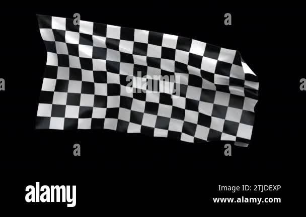 Checkered Race Flag waving continuously in the wind. Formula Racing ...