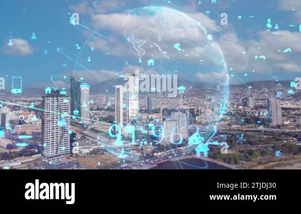 Smart city IOT internet of thing ICT digital technology futuristic ...