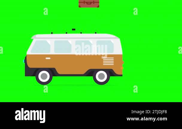 Traveling Car With Bag icon Animation. Vehicle loop animation with ...