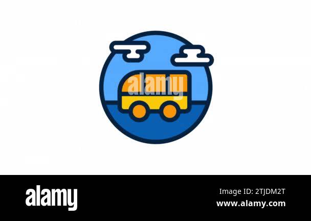 Bus, Transportation animated icon on transparent background Stock Video ...