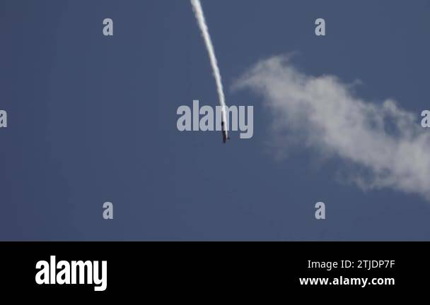 Private plane crash. A small plane during an aerobatic simulation ...