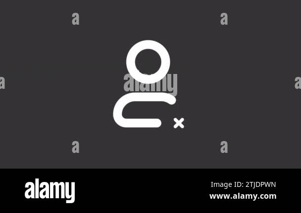 Animated delete white line ui icon. Remove account. Seamless loop 4k ...