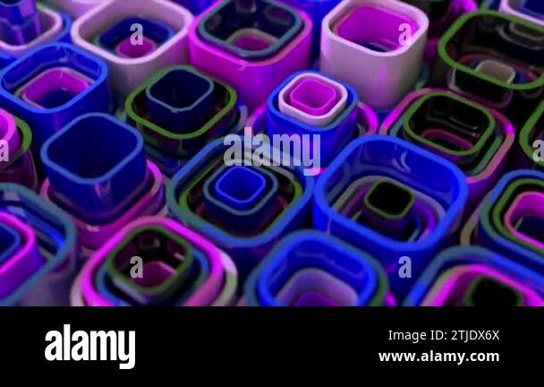 Telescopic tubes are lowered and raised. The tubes change shape from ...