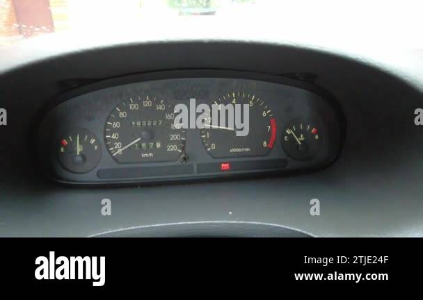 car dashboard. analog devices in the car. speedometer and tachometer ...