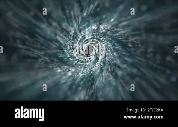 Outer Space sci-fi background. Flying through an icy spiral vortex of ...