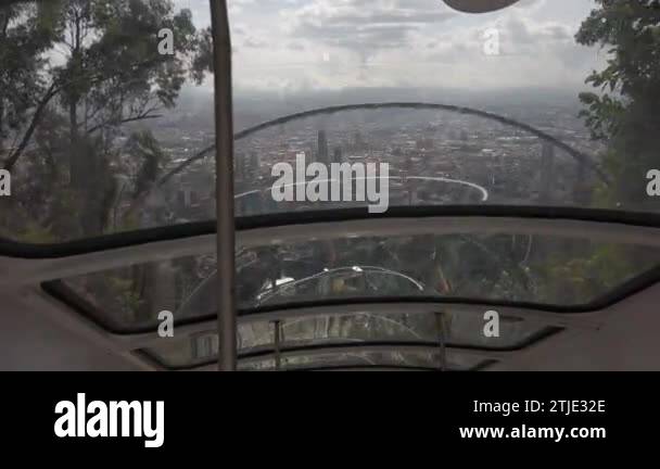 Agust 2022 the cable car funicular that leads to Cerro di Monserrate in ...
