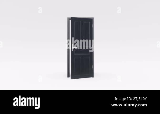 Door opening where a humanoid robot on white background is, which ...