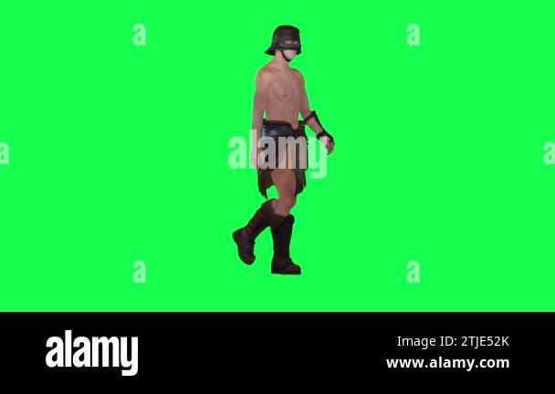 3d people in chroma key background isolated Male actor walking on the ...