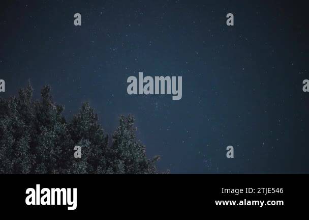 Stars move around a polar star. Time-lapse of Star trails in the night ...