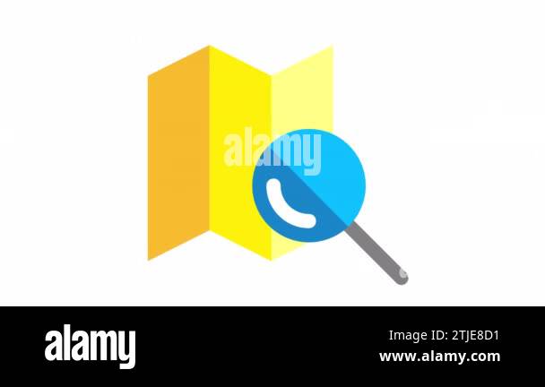 Searching Map, Location and Map animated icon on transparent background ...