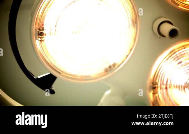Surgery lamp in operating room in hospital 4K Interior view of empty ...