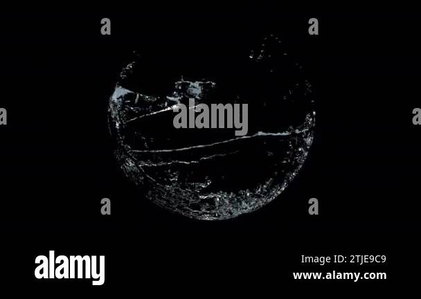 A sphere filled with liquid or water on a transparent background with ...