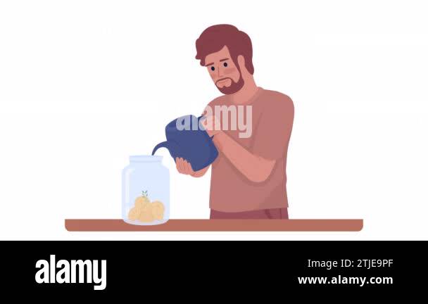 Animated investor character. Half body flat person 4k video footage ...