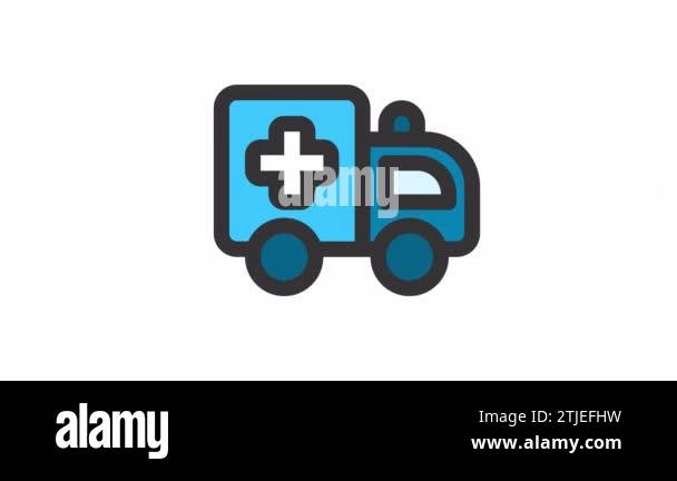 Ambulance Car, Hospital animated icon on transparent background Stock ...