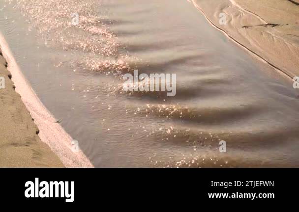 4K coastal sand erosion on beach after heavy rain as water carved her ...