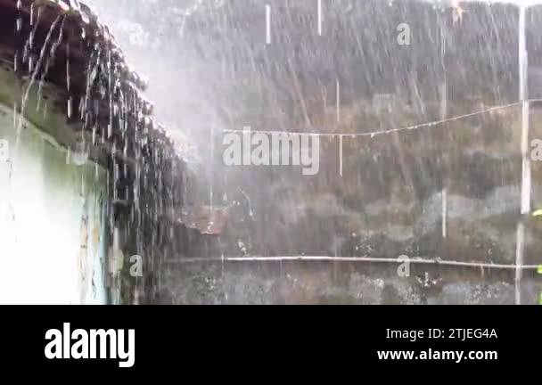 Junagadh, Gujarat-India June 12, 2023, Heavy rain and winds of Biparjoy ...