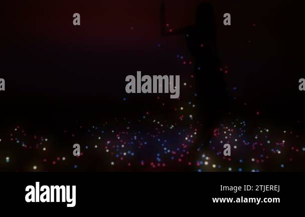 Highly realistic animation of a CGI womans silhouette performing a dance routine. Looping ...