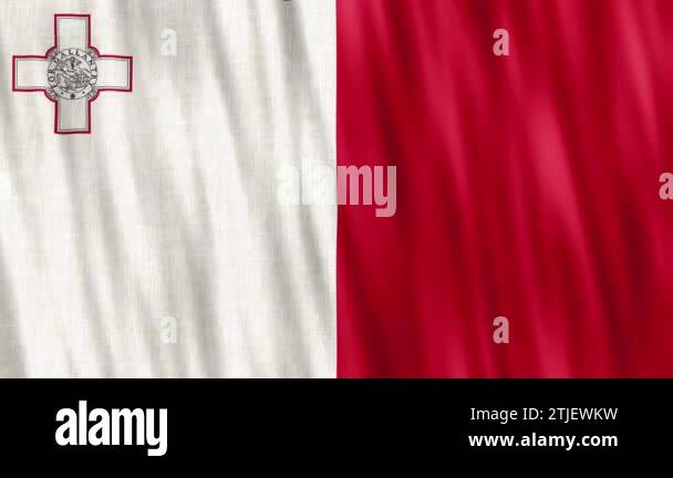 Malta National Flag. Seamless loop animation closeup waving. High quality 4k uhd, 60 fps footage ...