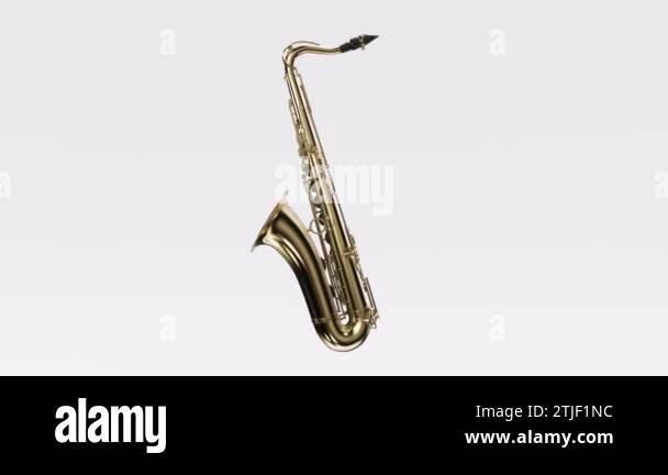 Saxofon isolated in loop in white background, concept of music, musical ...