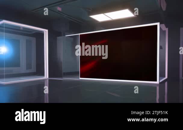 Cutting-Edge TV Studio Environment: 3D Virtual Set Background Loop Stock Video Footage - Alamy