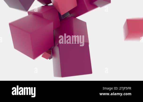 Abstract floating cubes collide with each other. 3D CGI animation Stock Video Footage - Alamy