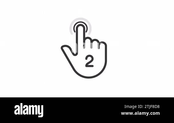 Animated Gestures Linear Icon Set Touchscreen Control Smartphone Navigation Seamless Loop Hd