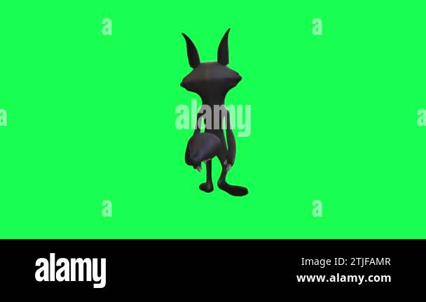 3D animation of the wolf cartoon character on the green screen talking ...
