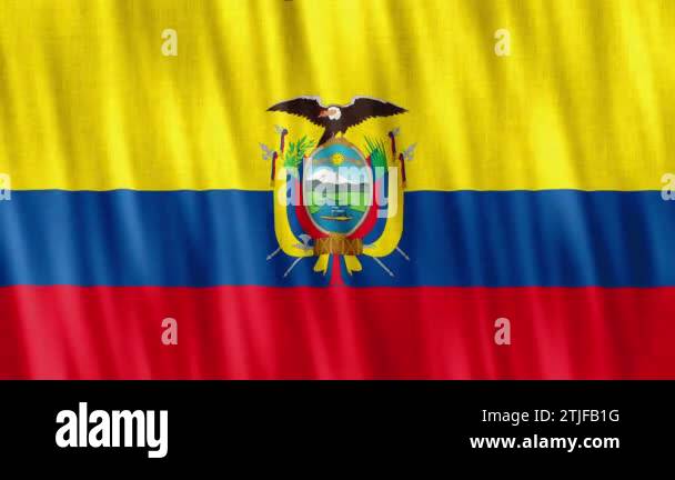 Ecuador National Flag. Seamless loop animation closeup waving. High ...