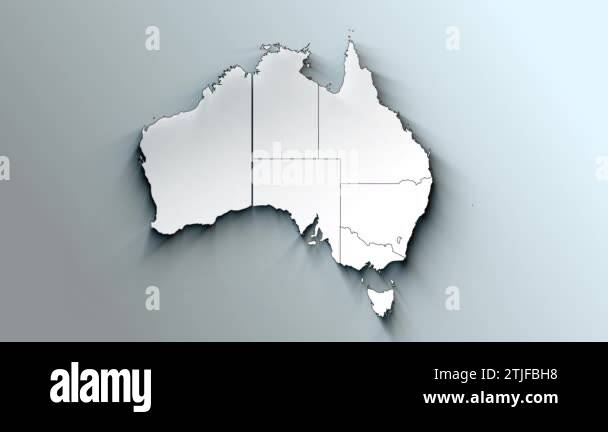 Modern White Map of Australia with States and Territories Stock Video ...