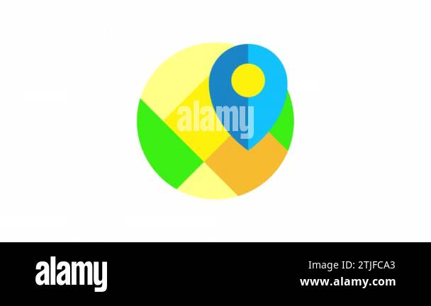 Map and Location Pin, Location and Map animated icon on transparent ...