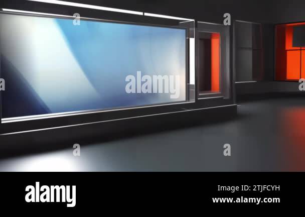 Dynamic TV Studio Environment: Immersive Virtual Set for Engaging Multimedia Broadcast Stock ...
