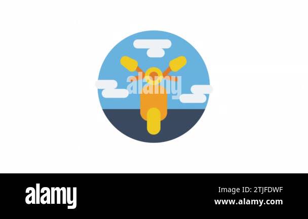 Motorcycle, Transportation animated icon on transparent background ...
