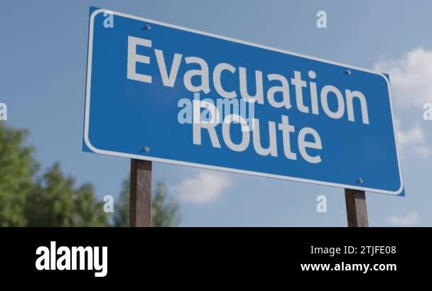 Evacuation route road sign Stock Videos & Footage - HD and 4K Video ...
