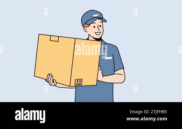 Smiling postman holding package Stock Videos & Footage - HD and 4K ...