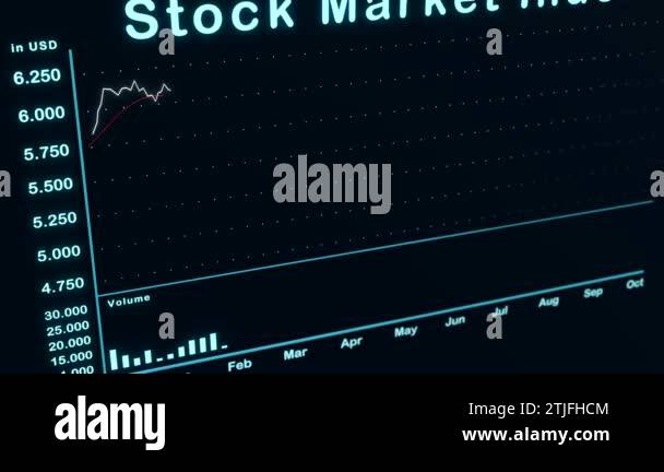 Stock market crash. Dropping chart. Falling index chart with trading ...