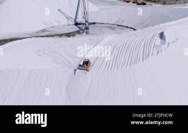 Sea salt production. Machinery for the treatment of the salt. The ...