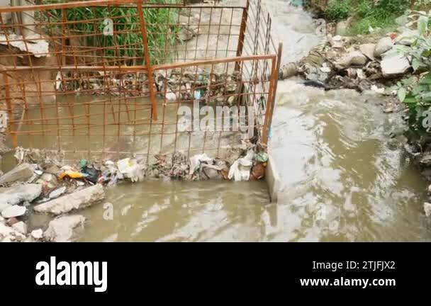 Water pollution in river because industrial not treat water before ...