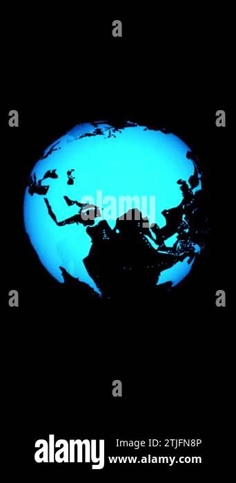 Graphic of a rotating world on a black background. for the intro in the ...