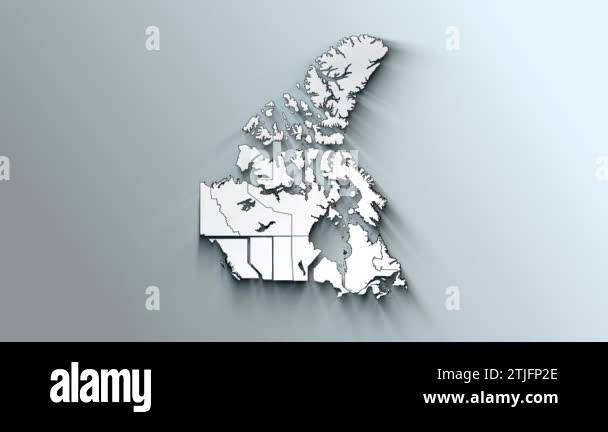 Modern White Map of Canada with Provinces and Territories Stock Video ...