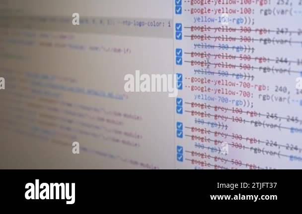 Programmer Views The Html Code Of The Page On A Screen Of A Computer Monitor Code Scrolling
