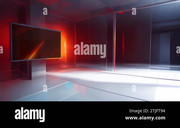 Innovative Newsroom Setup: Cutting-Edge Virtual Set for Dynamic Broadcast Stock Video Footage ...