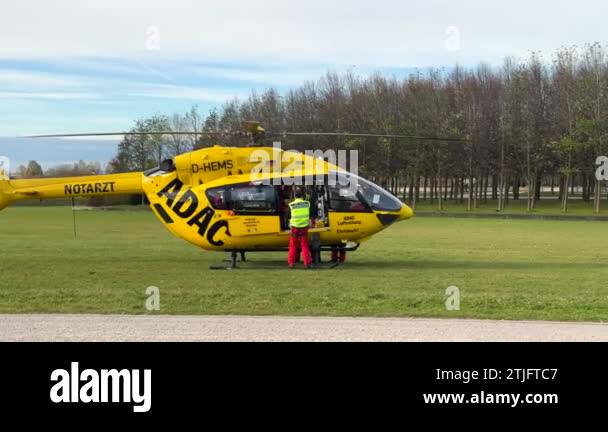 November 9, 2022. Munich. Germany. Riemer Park. ADAC Luftrettung rescue ...